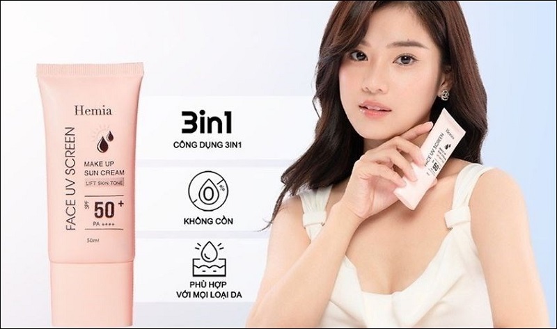 Kem chống nắng Hemia review chi tiết - Là vật lý hay hóa học